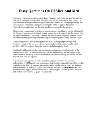 Essay Questions On Of Mice And Men.pdf