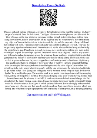 Essay Rainy Day | PDF