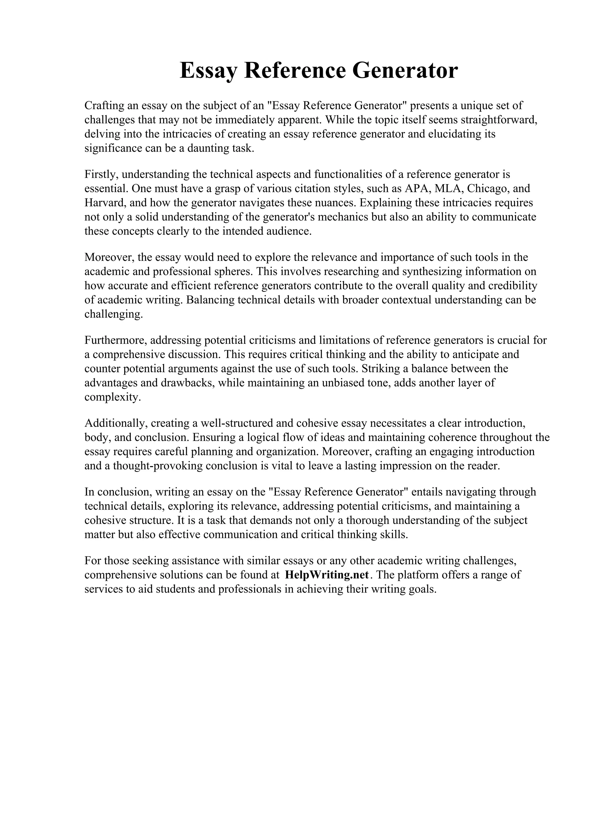 Essay Reference Generator. 020 Citation Examples In Essays Essay ...