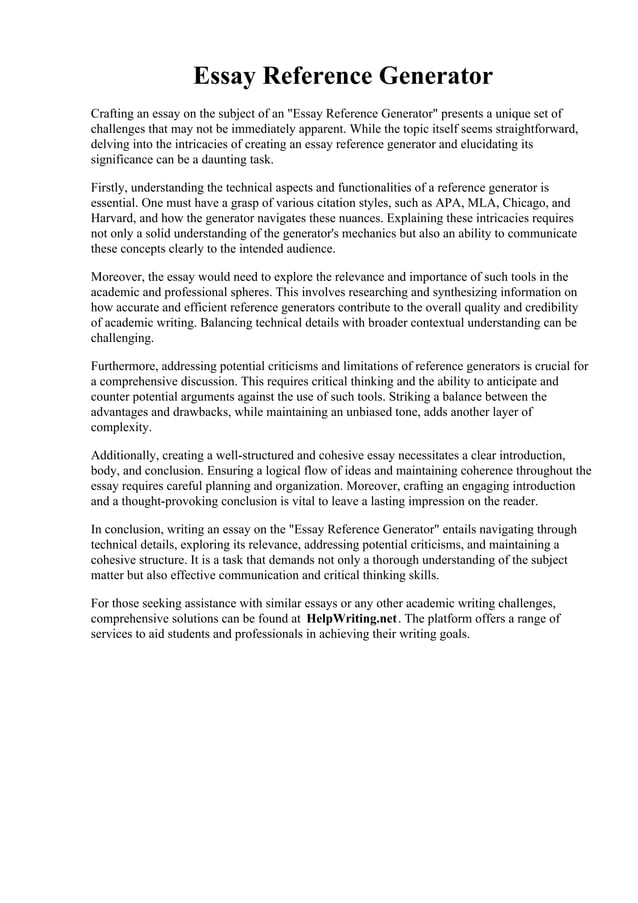 Essay Reference Generator. 020 Citation Examples In Essays Essay ...