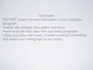 Essay reminders.ppt | Books and Literature