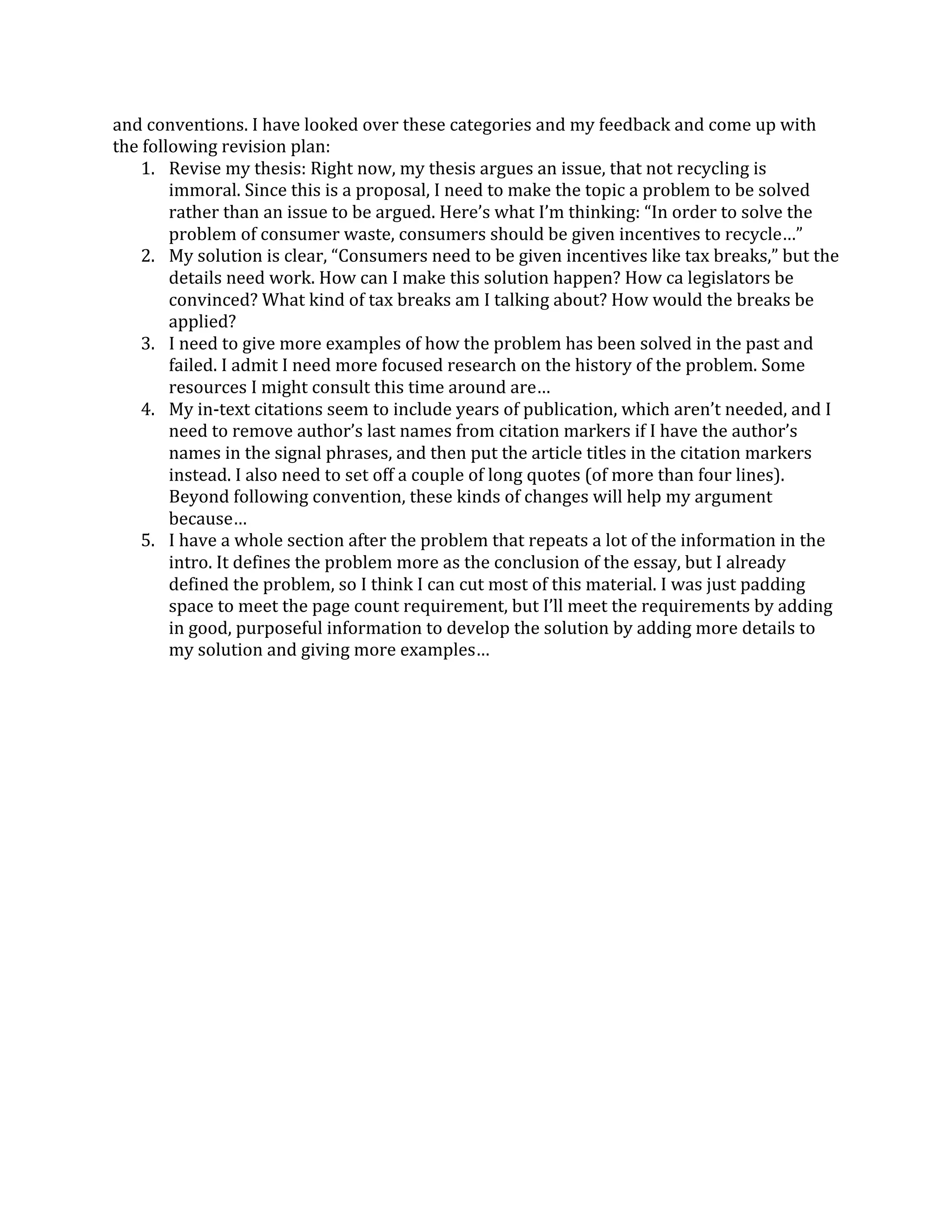 Essay Revision Plan Guidelines Summer Pdf