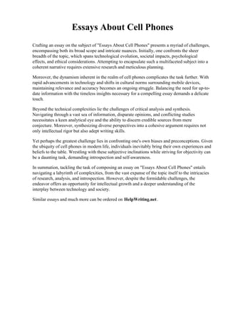 Essays About Cell Phones.pdf