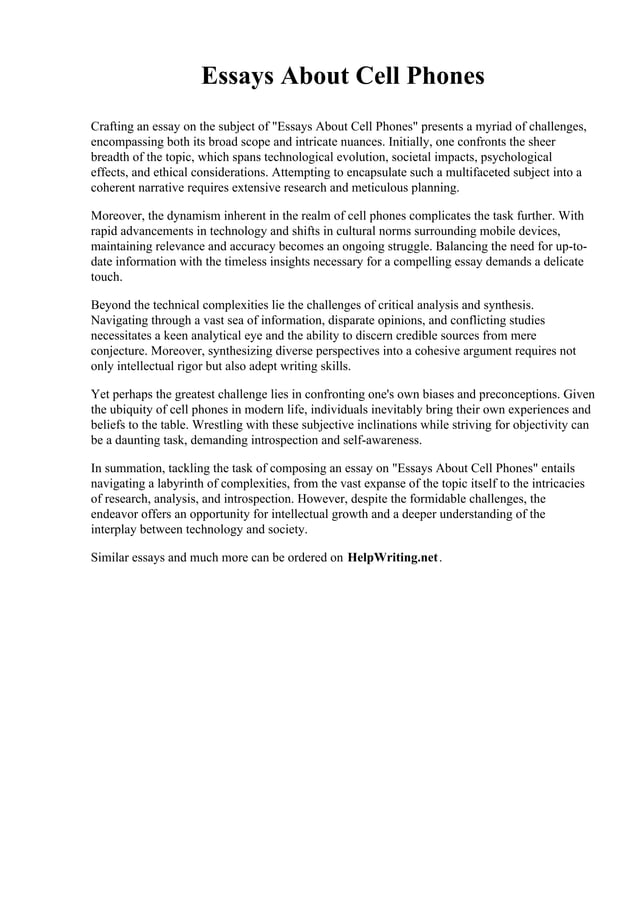 Essays About Cell Phones.pdf