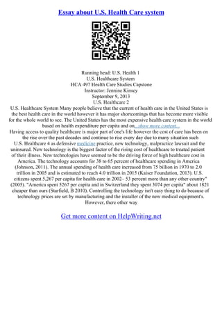 Essays About Health Care | PDF