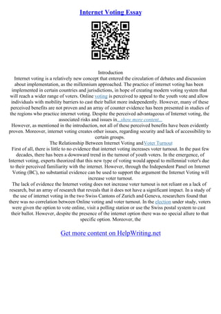 Essays About Internet | PDF