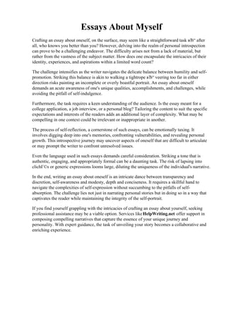 Essays About Myself | PDF