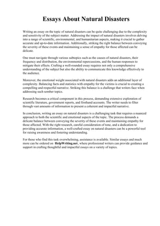 Essays About Natural Disasters.pdf