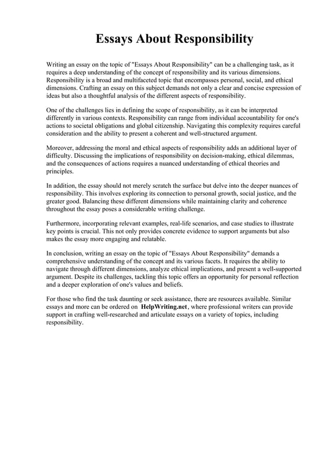 Essays About Responsibility.pdf