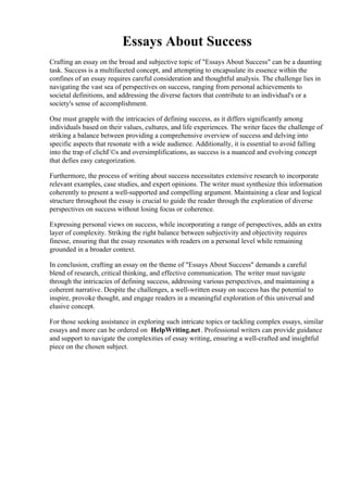 Essays About Success | PDF