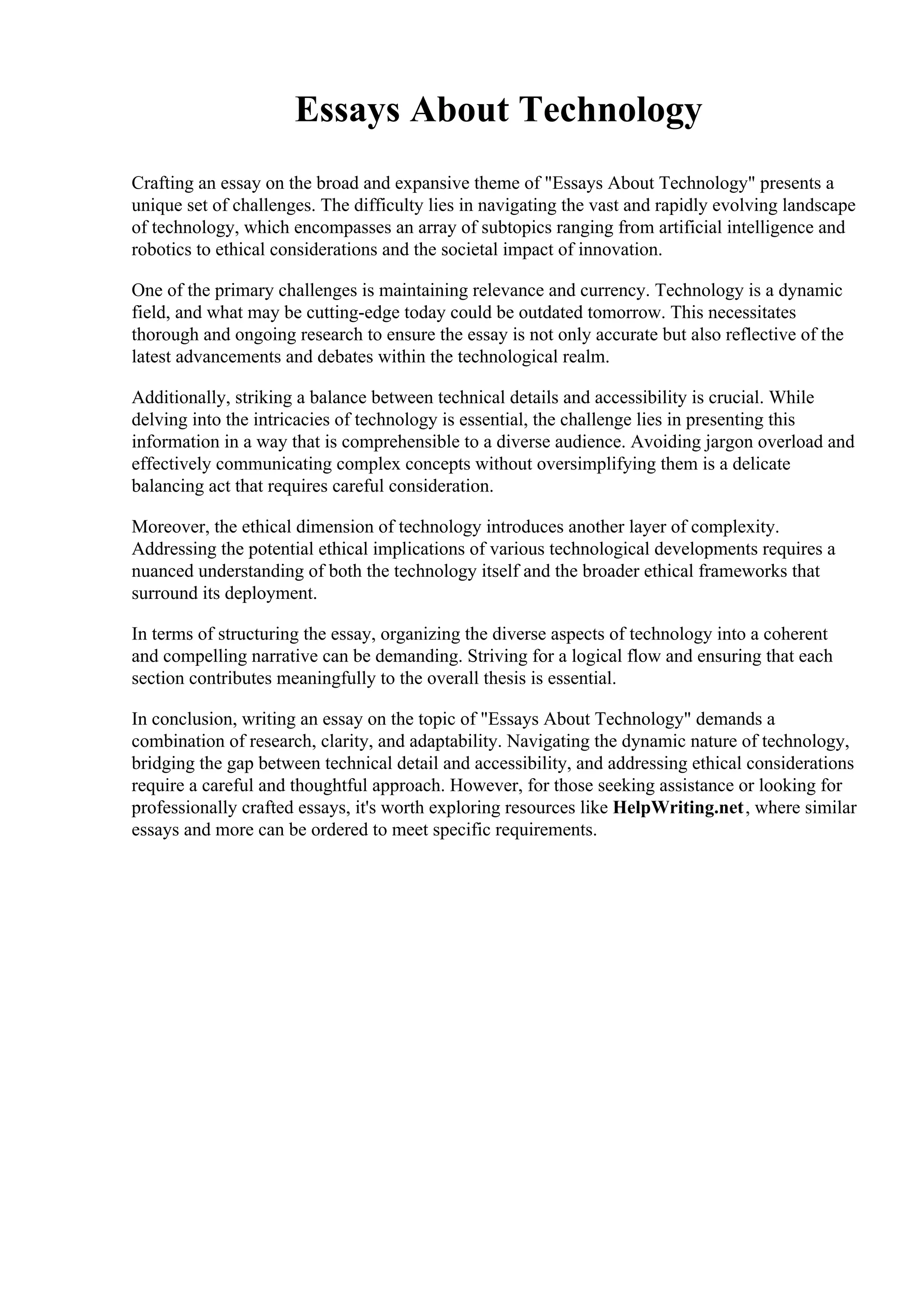 Essays About Technology.pdf