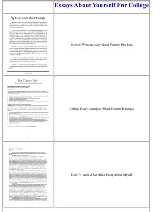 Essays About Yourself For College | PDF