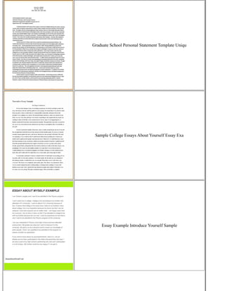 Essays About Yourself For College | PDF