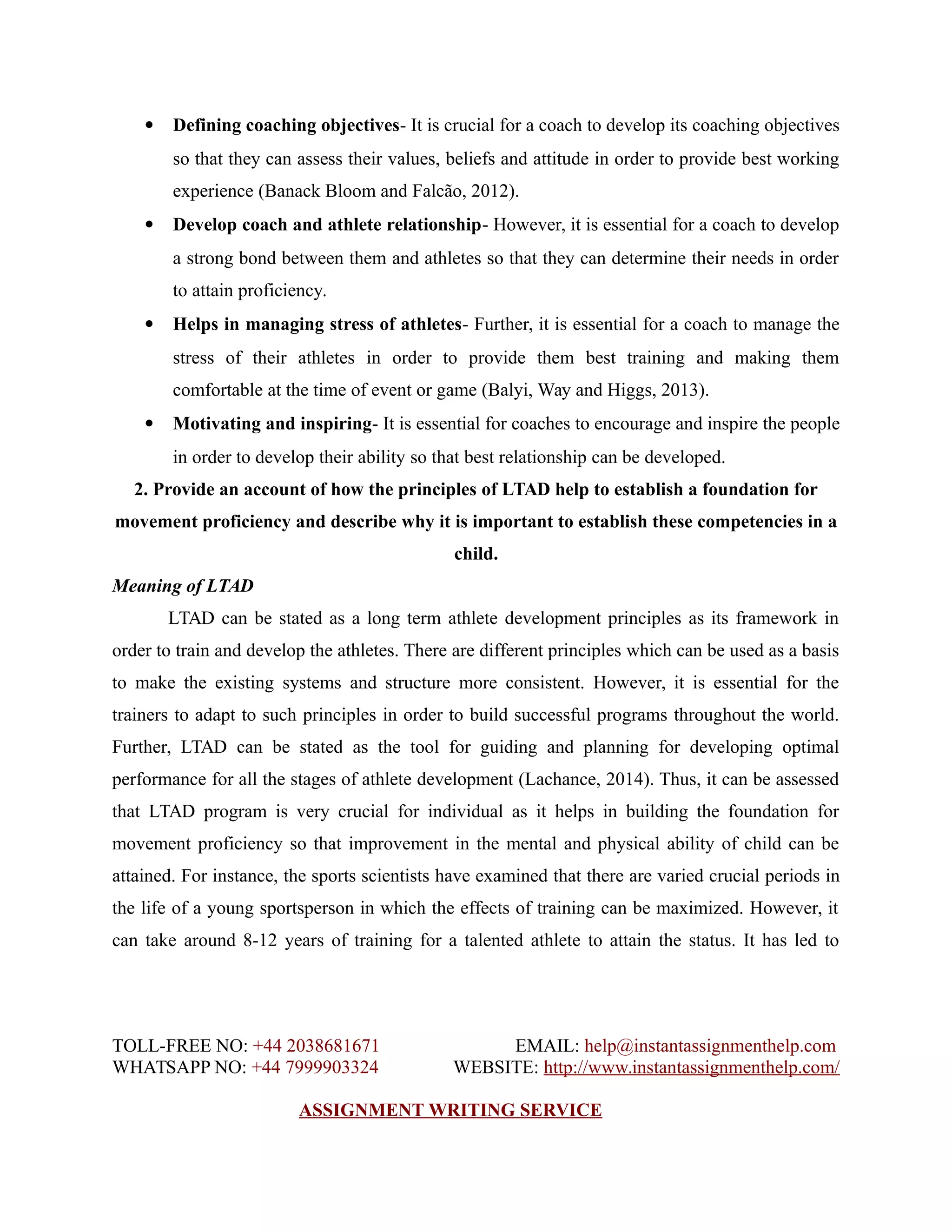 Essay Sample on Coaching Philosophy | PDF