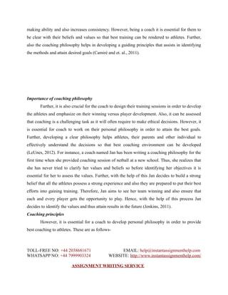 Essay Sample on Coaching Philosophy | PDF