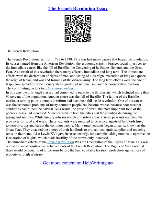 Essays Causes Of The French Revolution | PDF