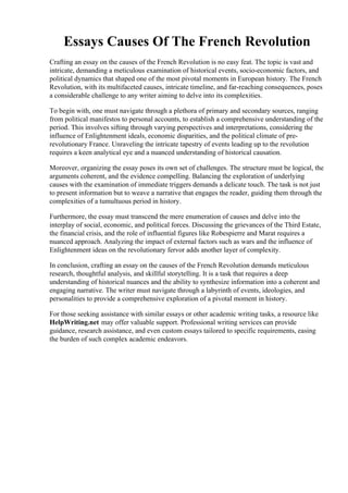Essays Causes Of The French Revolution.pdf