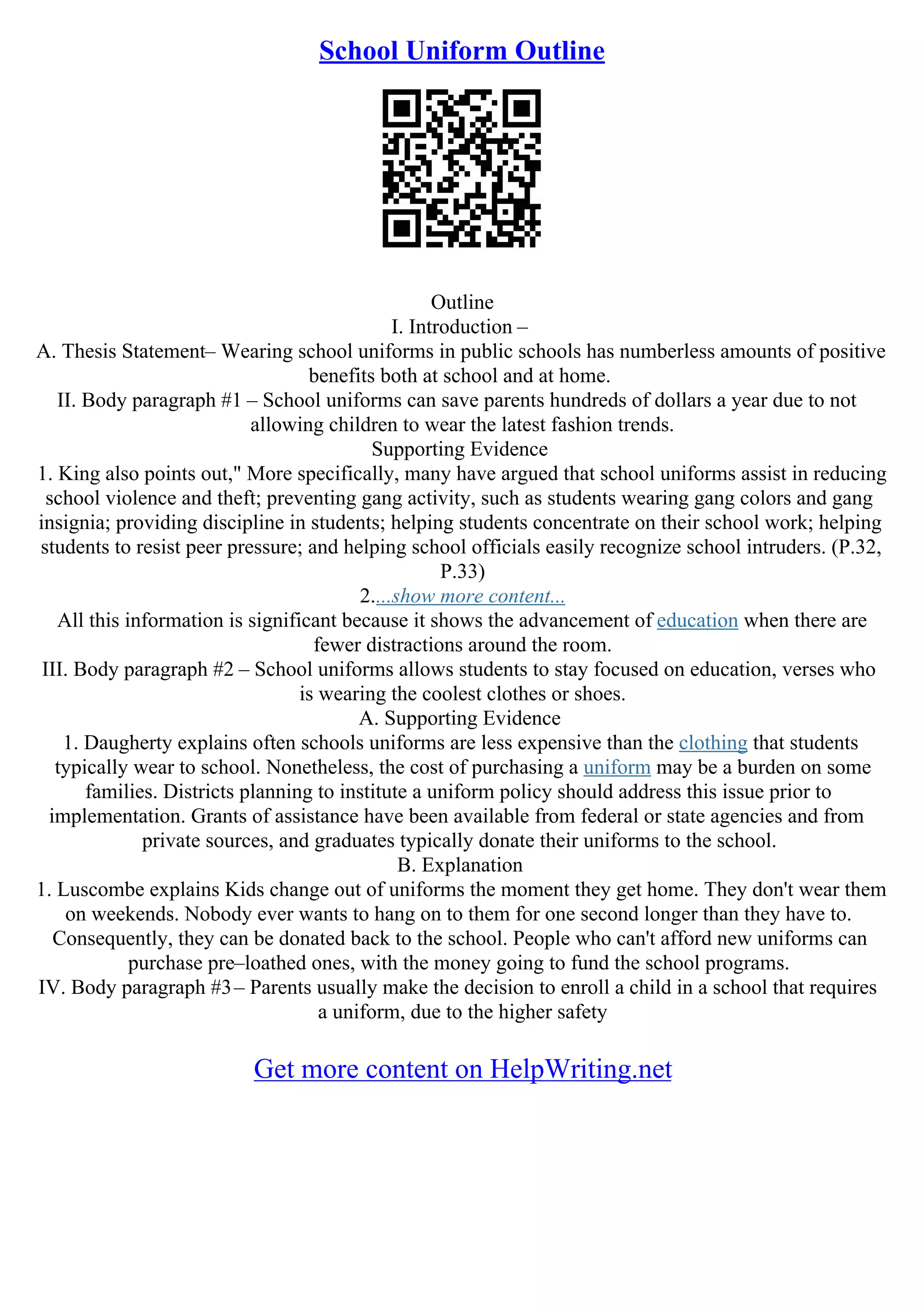 Essay School Uniforms | PDF