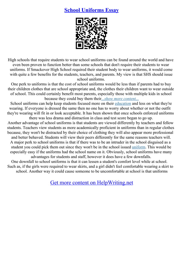 Essay School Uniforms | PDF