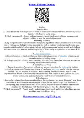Essay School Uniforms | PDF