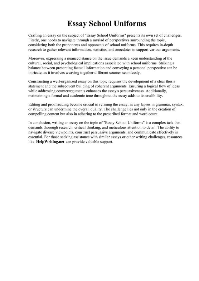 Essay School Uniforms | PDF