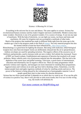 Essay Science | PDF