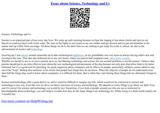 Essay Science And Technology | PPT