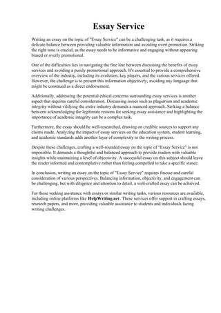 Essay Service | PDF