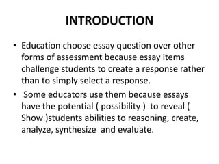 Essay,short answer questions and multiple choice question | PDF