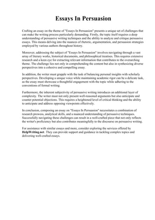 Essays In Persuasion.pdf | Education