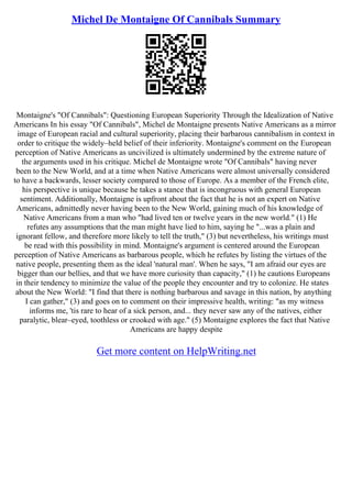 Essays Montaigne Sparknotes | PDF