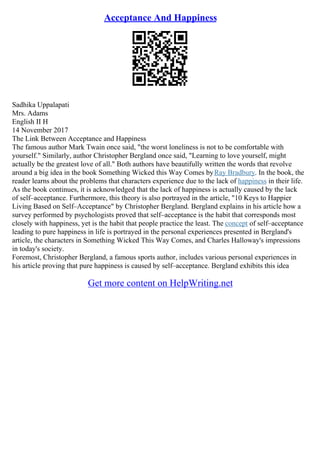 Essays On Acceptance | PDF