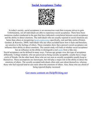 Essays On Acceptance | PDF