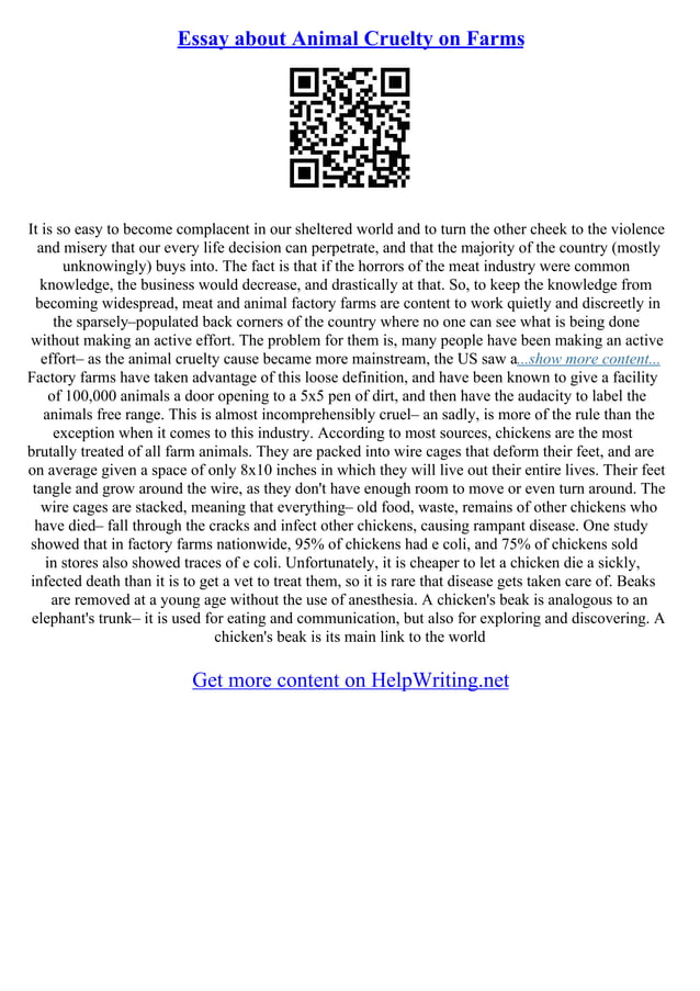 Essays On Animal Cruelty | PDF