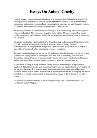 Essays On Animal Cruelty.pdf