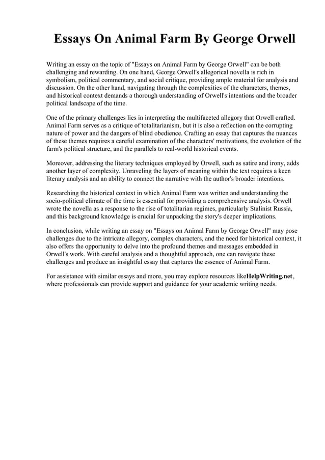 Essays On Animal Farm By George Orwell.pdf