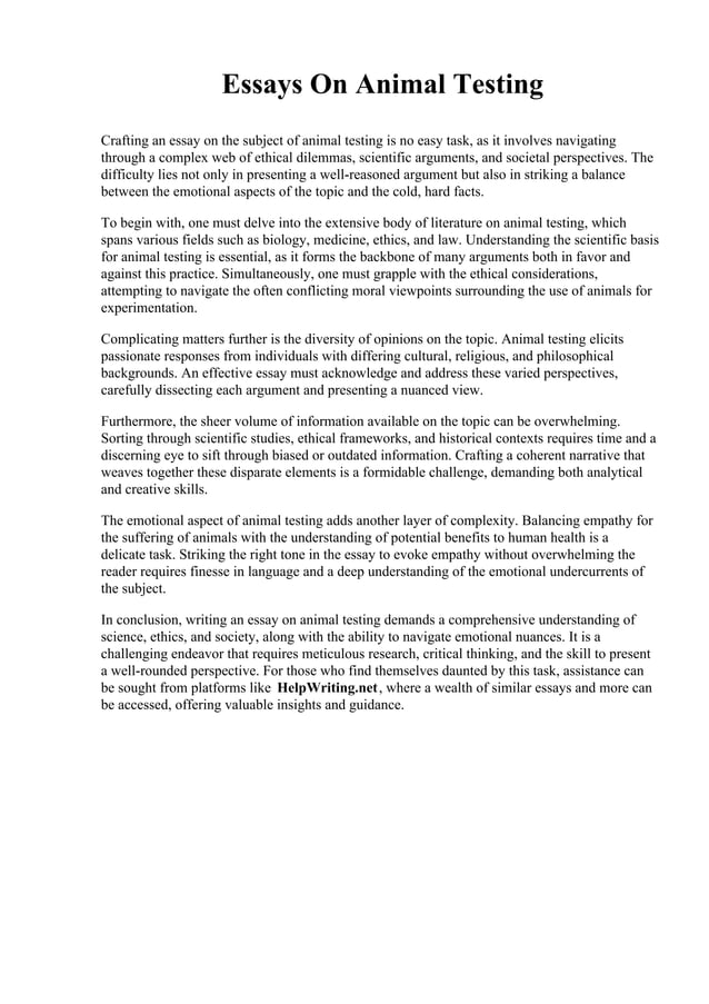 Essays On Animal Testing.pdf