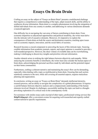 Essays On Brain Drain.pdf | Science