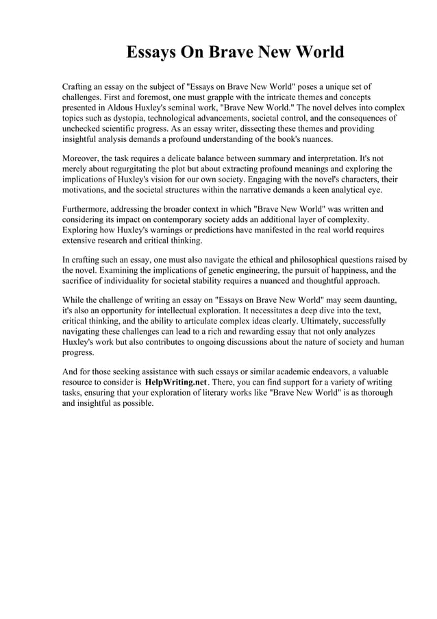 Essays On Brave New World.pdf