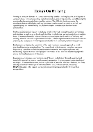 Essays On Bullying.pdf