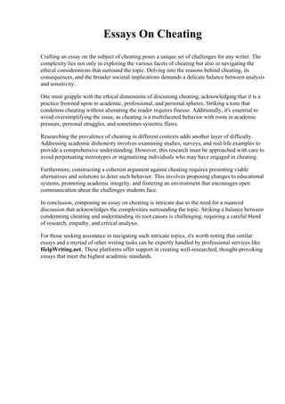 Essays On Cheating.pdf