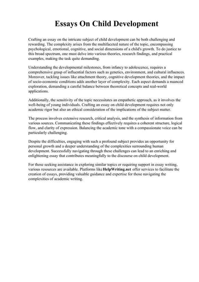 Essays On Child Development.pdf