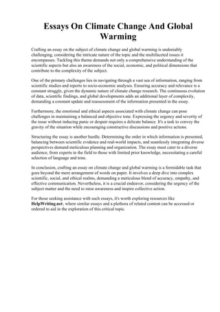 Essays On Climate Change And Global Warming.pdf