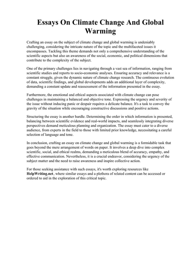 Essays On Climate Change And Global Warming.pdf