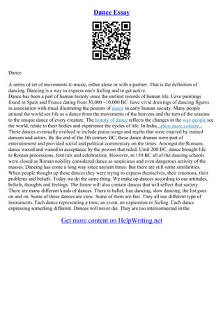 Essays On Dance | PDF