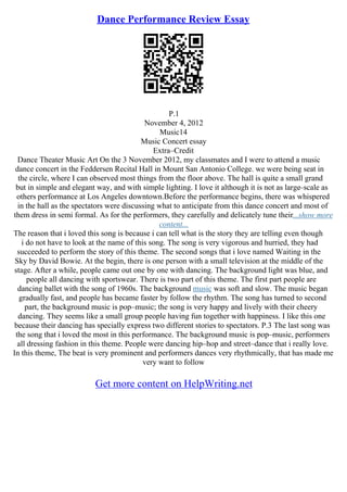 Essays On Dance | PDF