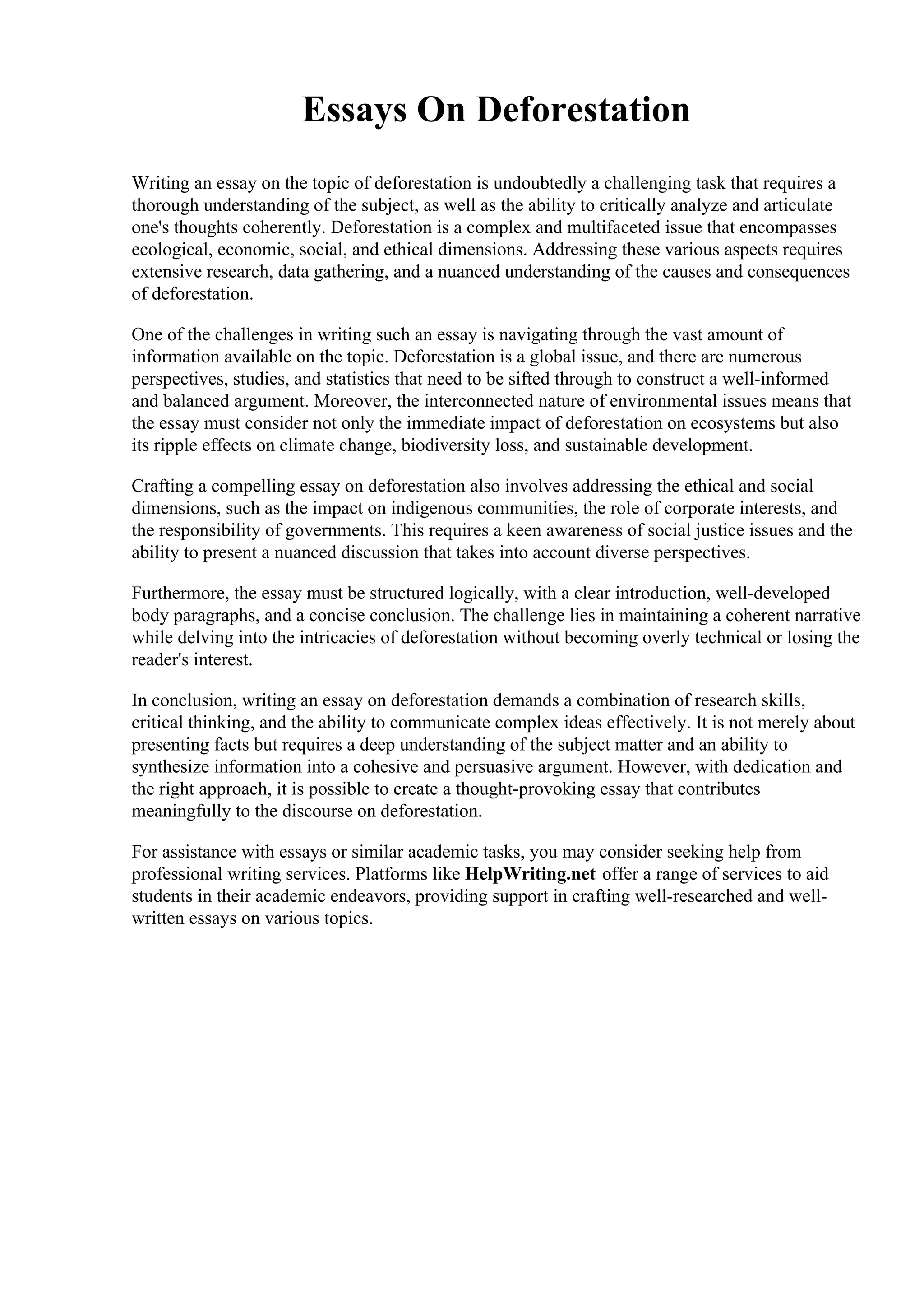 Essays On Deforestation.pdf