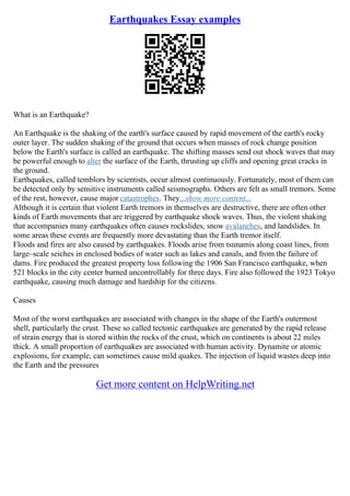 Essays On Earthquakes | PDF