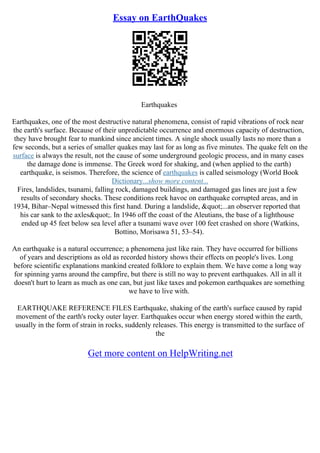 Essays On Earthquakes | PDF