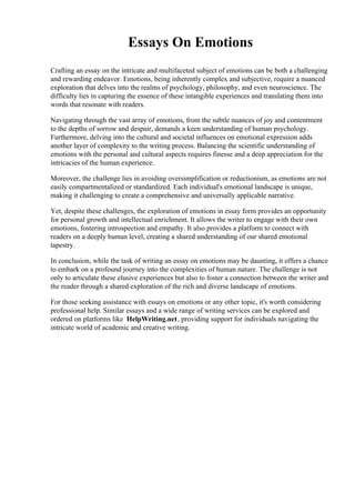 Essays On Emotions.pdf